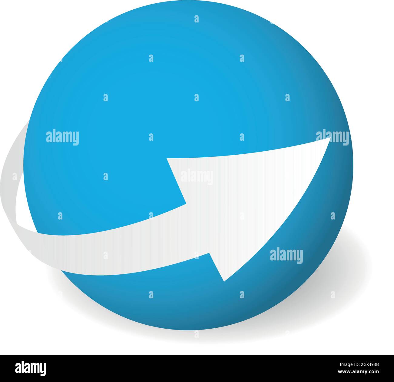 Loop circle arrow icon around sphere. Abstract symbol. Simple 3D vector ... Loop circle arrow icon around sphere. Abstract symbol. Simple 3D vector ...