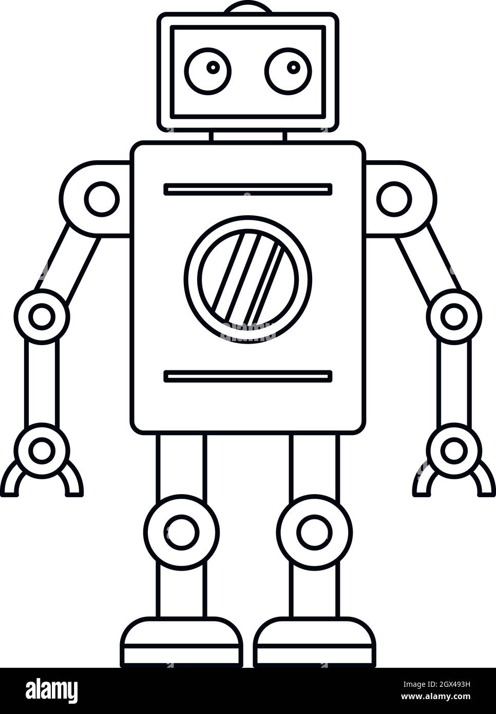 Abstract robot icon, outline style Stock Vector Image & Art - Alamy