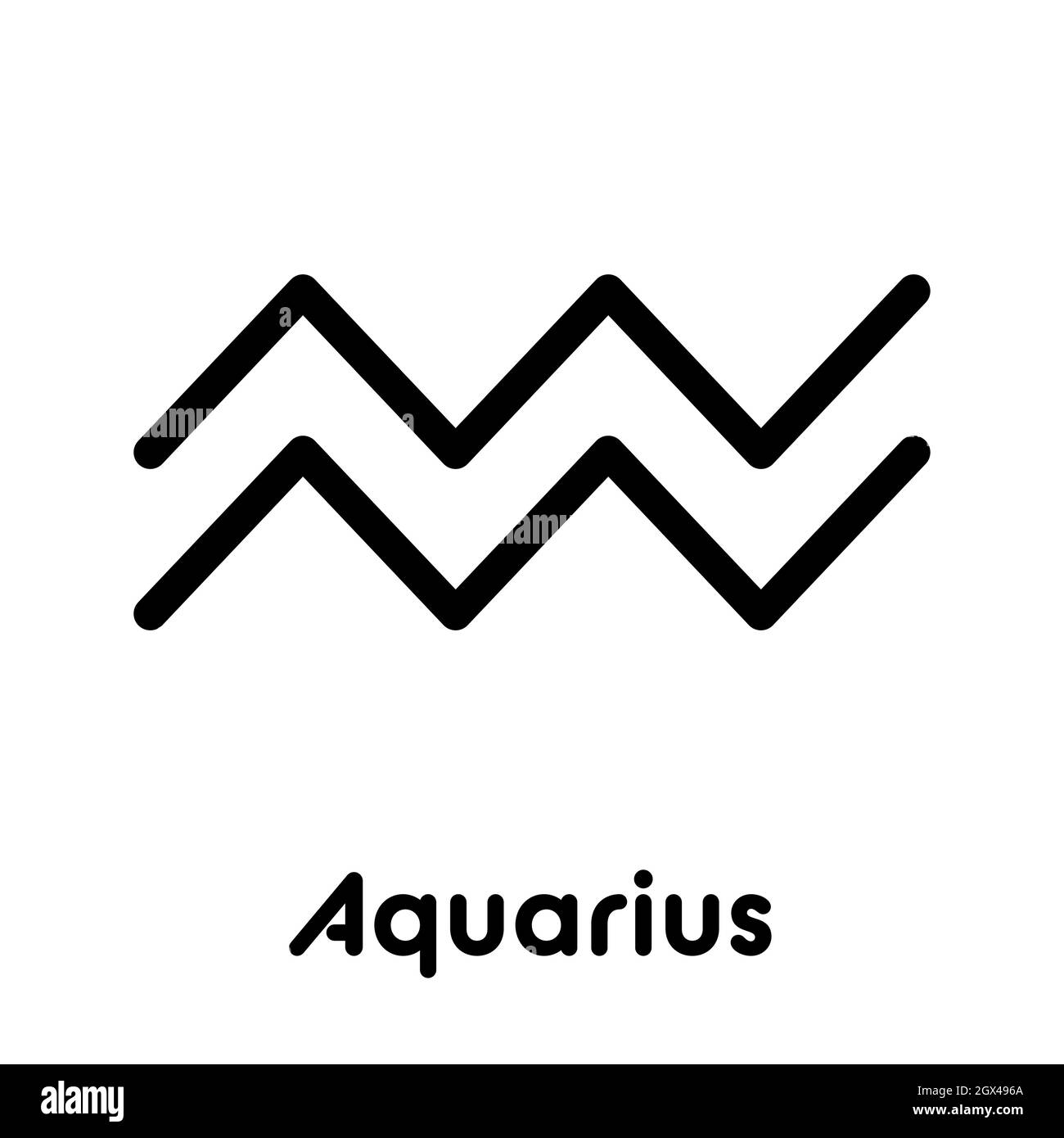 Aquarius - astrological sign. One of twelve zodiac symbols. Simple solid line vector icon Stock ...