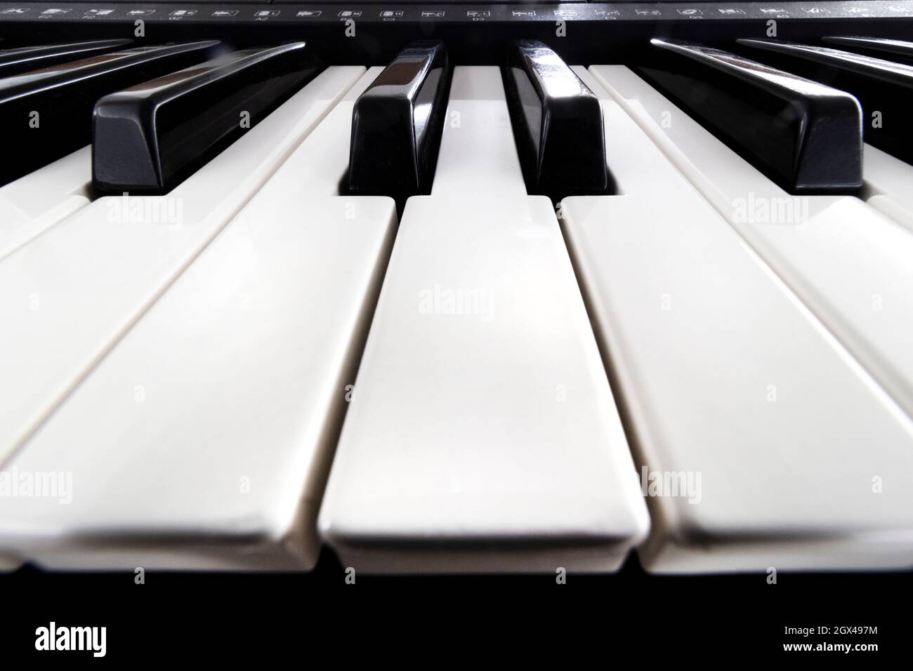 Black and white piano keys close up Stock Photo - Alamy