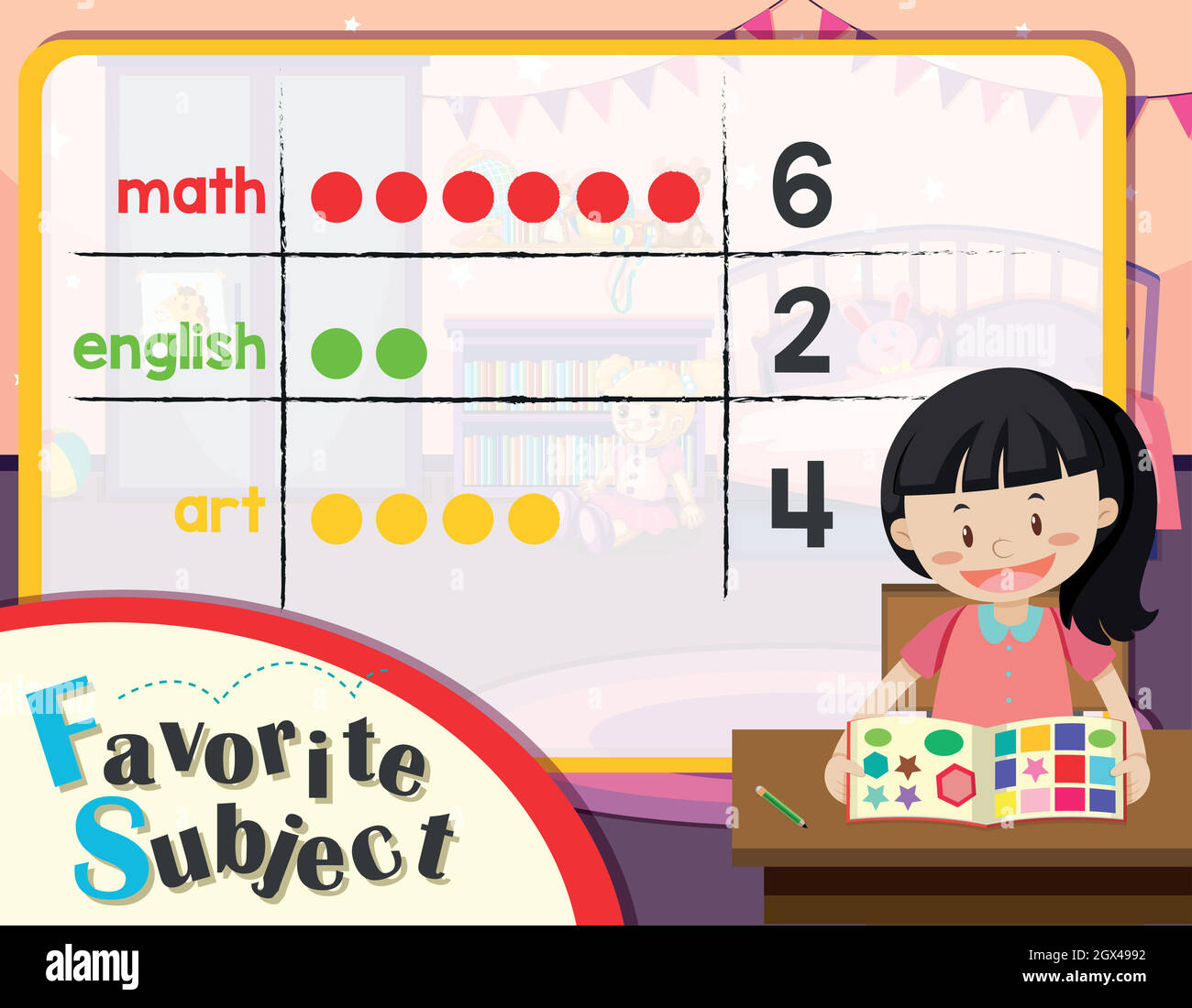 Count favorite subject worksheet Stock Vector Image & Art - Alamy