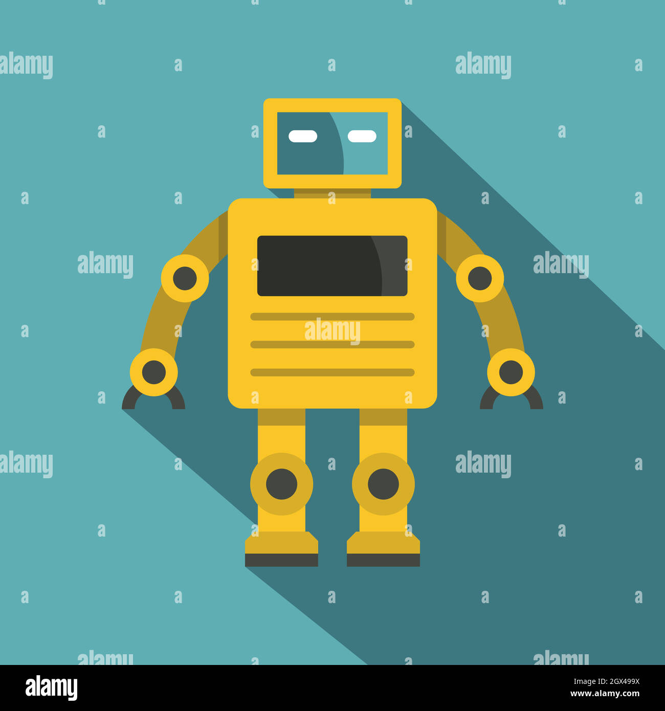 Yellow humanoid robot icon, flat style Stock Vector Image & Art - Alamy