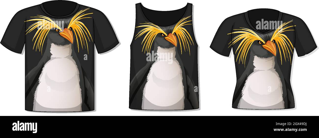 Front of t-shirt with penguin template illustration Stock Vector Image ...