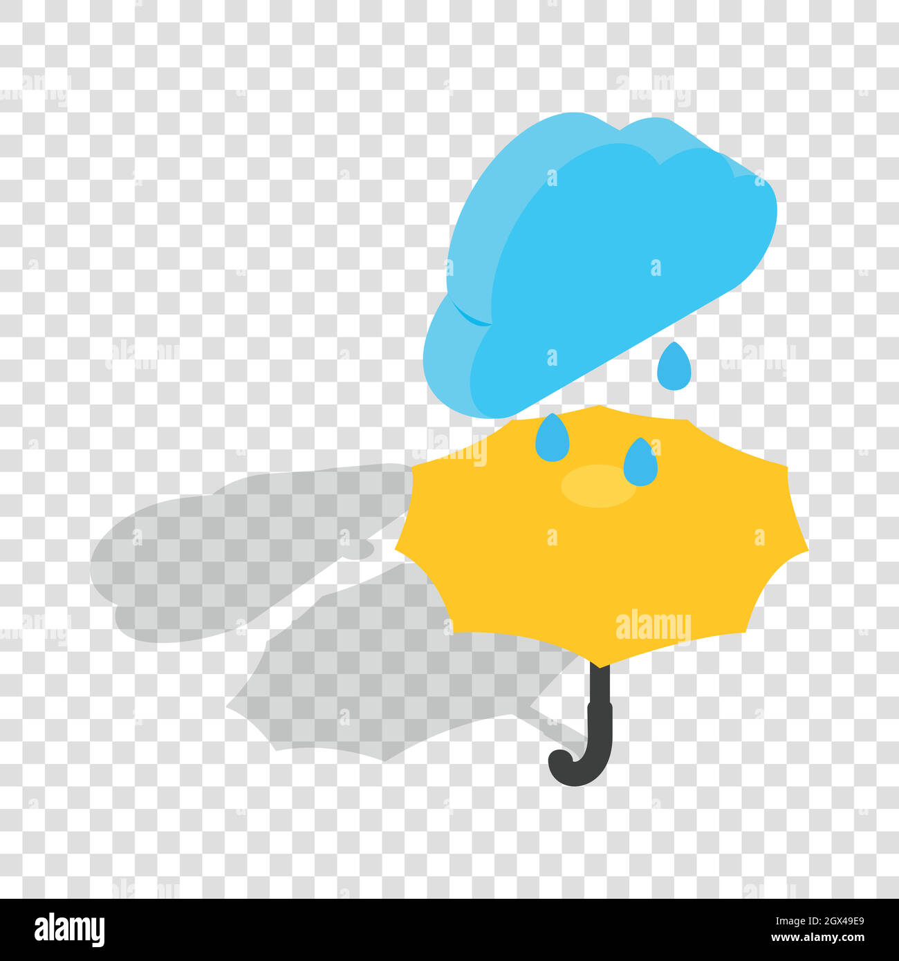 Umbrella and rain isometric icon Stock Vector Image & Art - Alamy