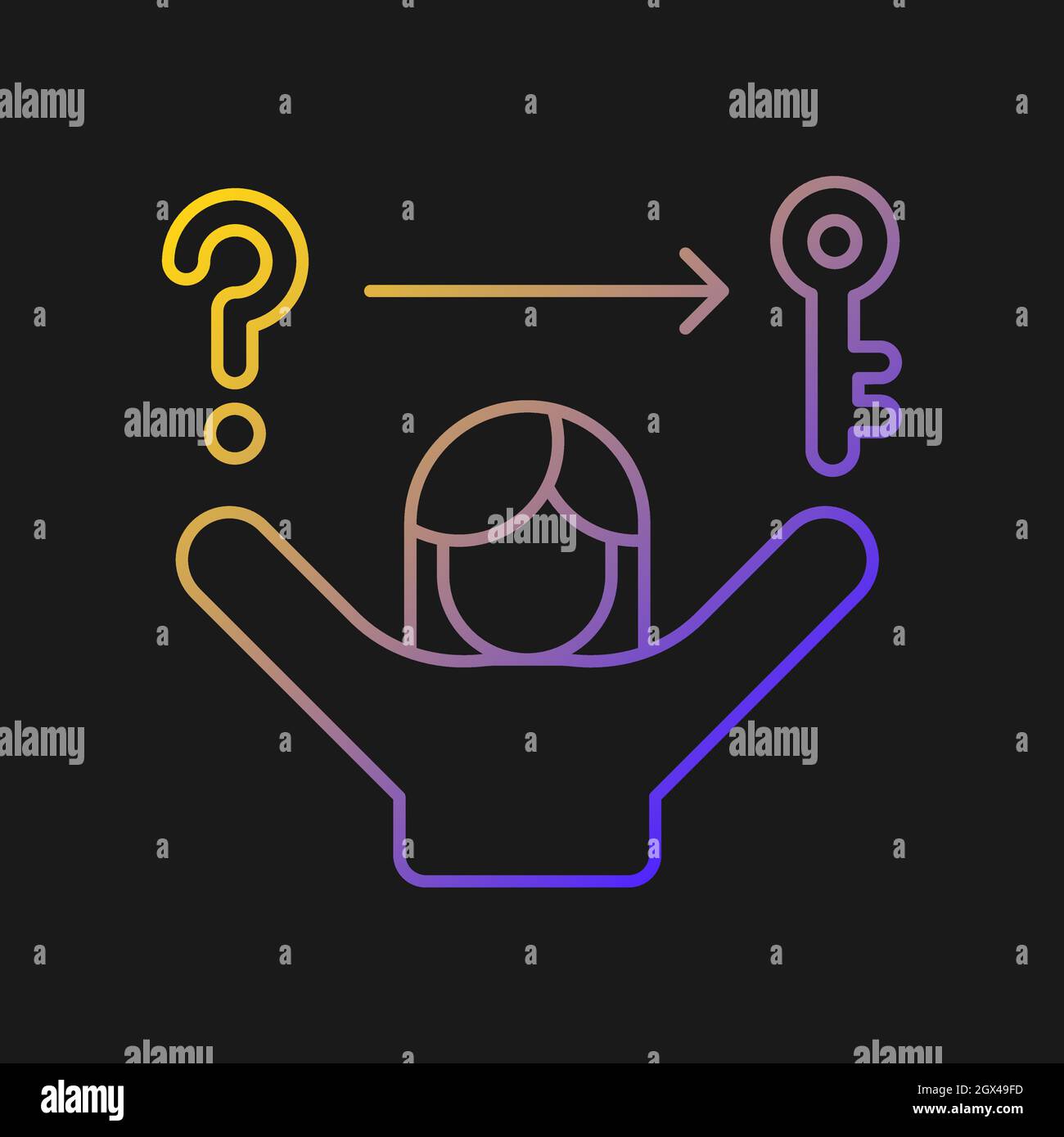 Problem solving skills gradient vector icon for dark theme Stock Vector ...