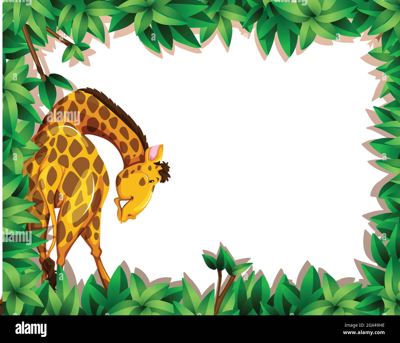 Border design giraffe illustration hi-res stock photography and images ...