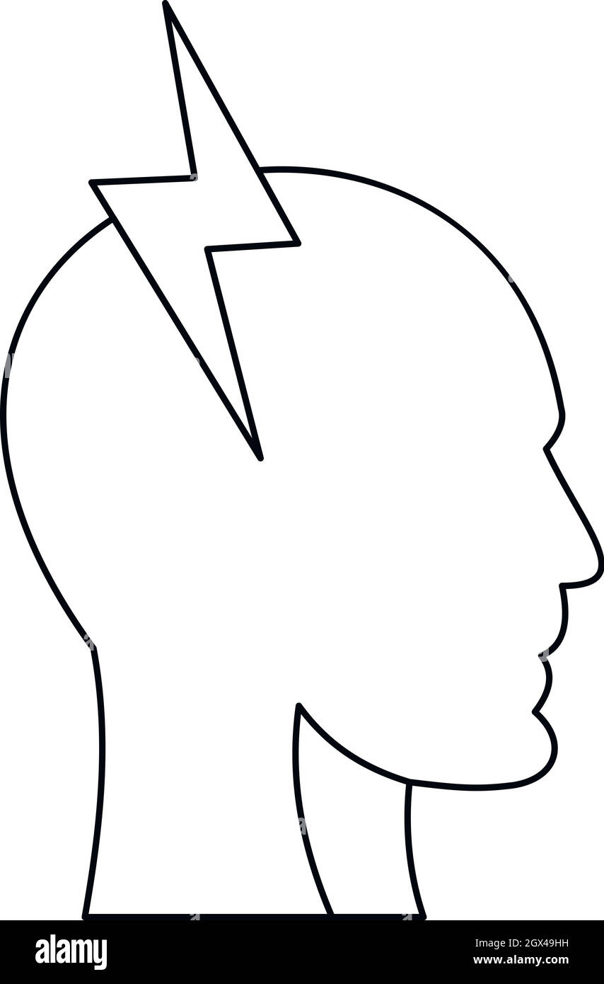 Electrical power in human head icon, outline style Stock Vector Image ...
