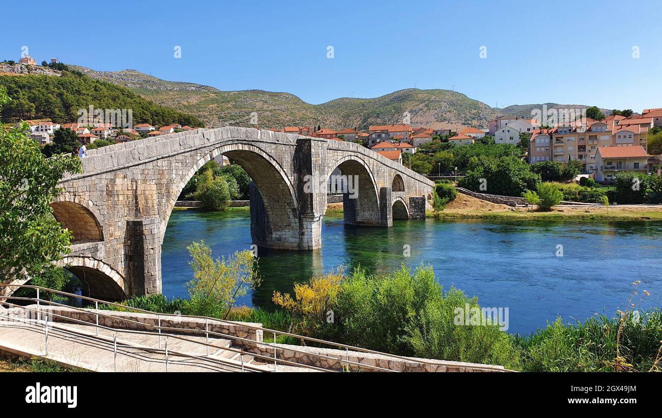 View of Arslanagic Bridge Trebinje, Bosnia and Herzegovina Stock Photo ...