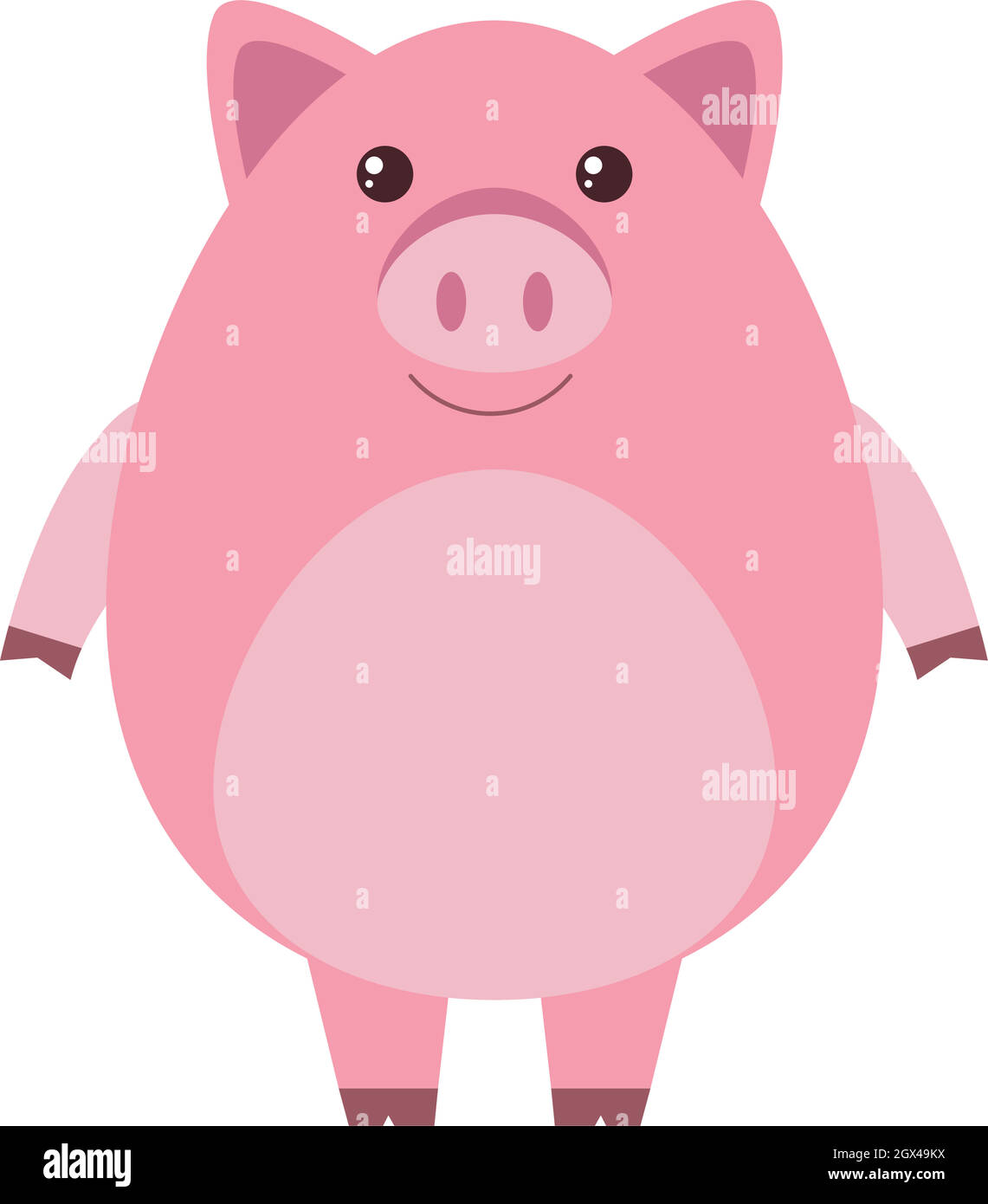 Pink pig with round body Stock Vector Image & Art - Alamy