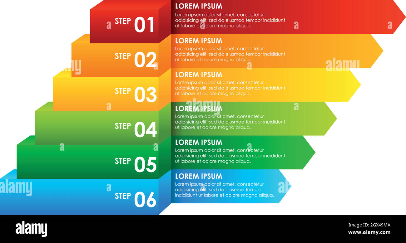 Rainbow descending information infographic Stock Vector Image & Art - Alamy