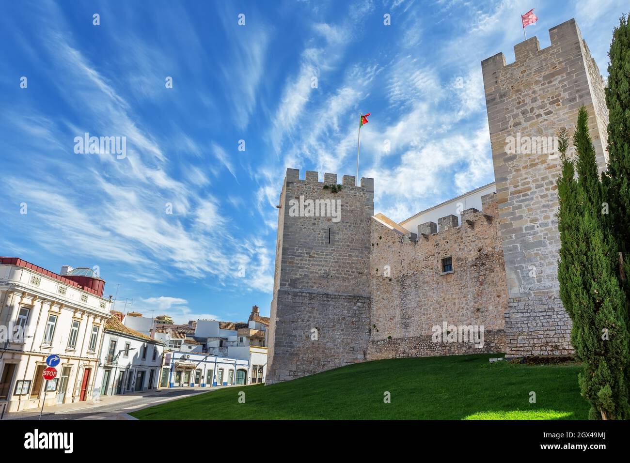Fortress - a castle in the Portuguese tourist town of Loule, southern ...