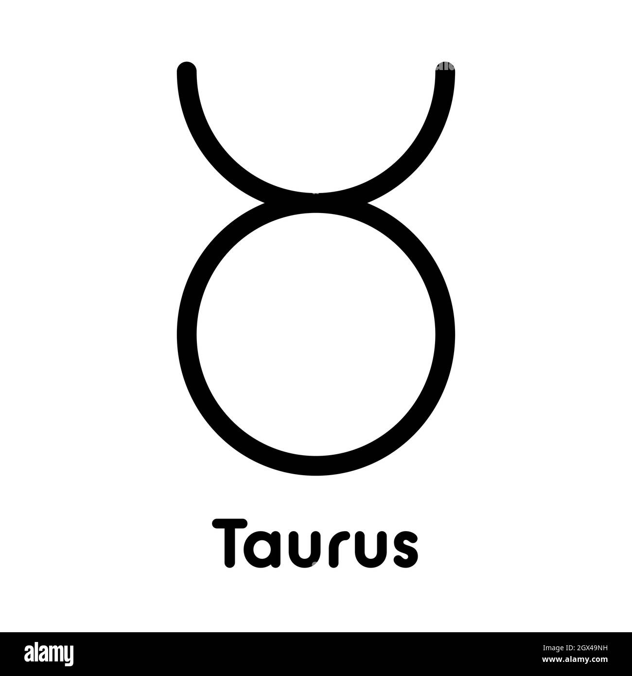 Taurus - astrological sign. One of twelve zodiac symbols. Simple solid ...