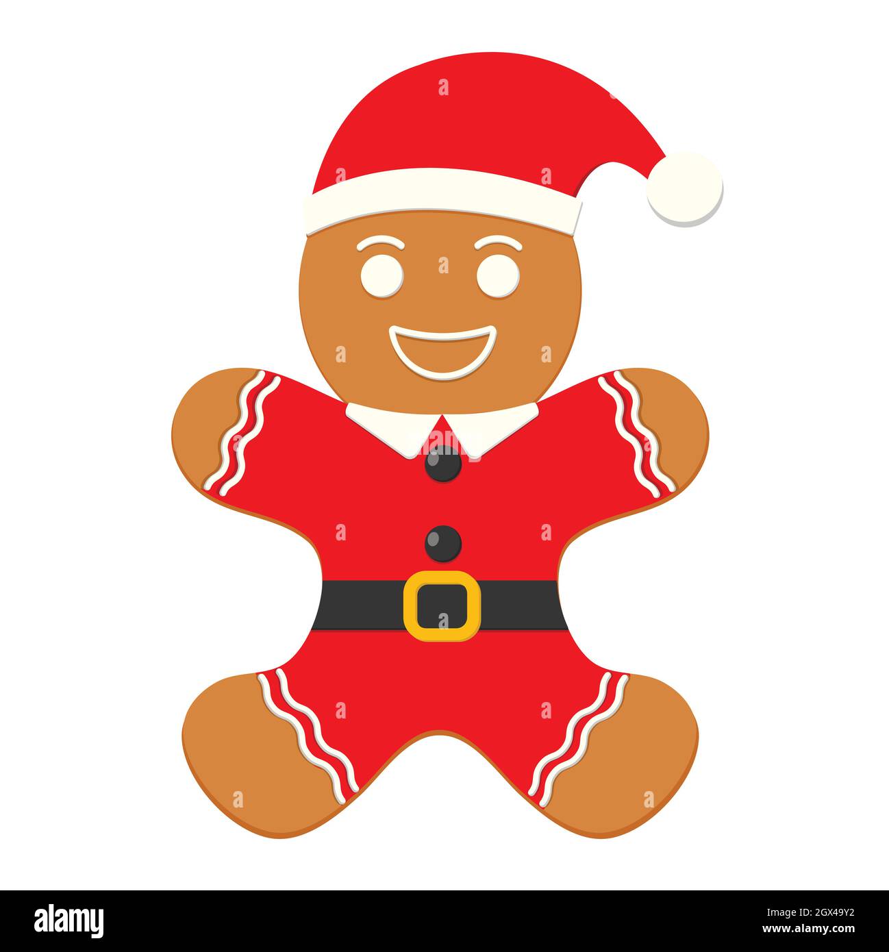 Gingerbread man cookie vector illustration isolated on white background ...