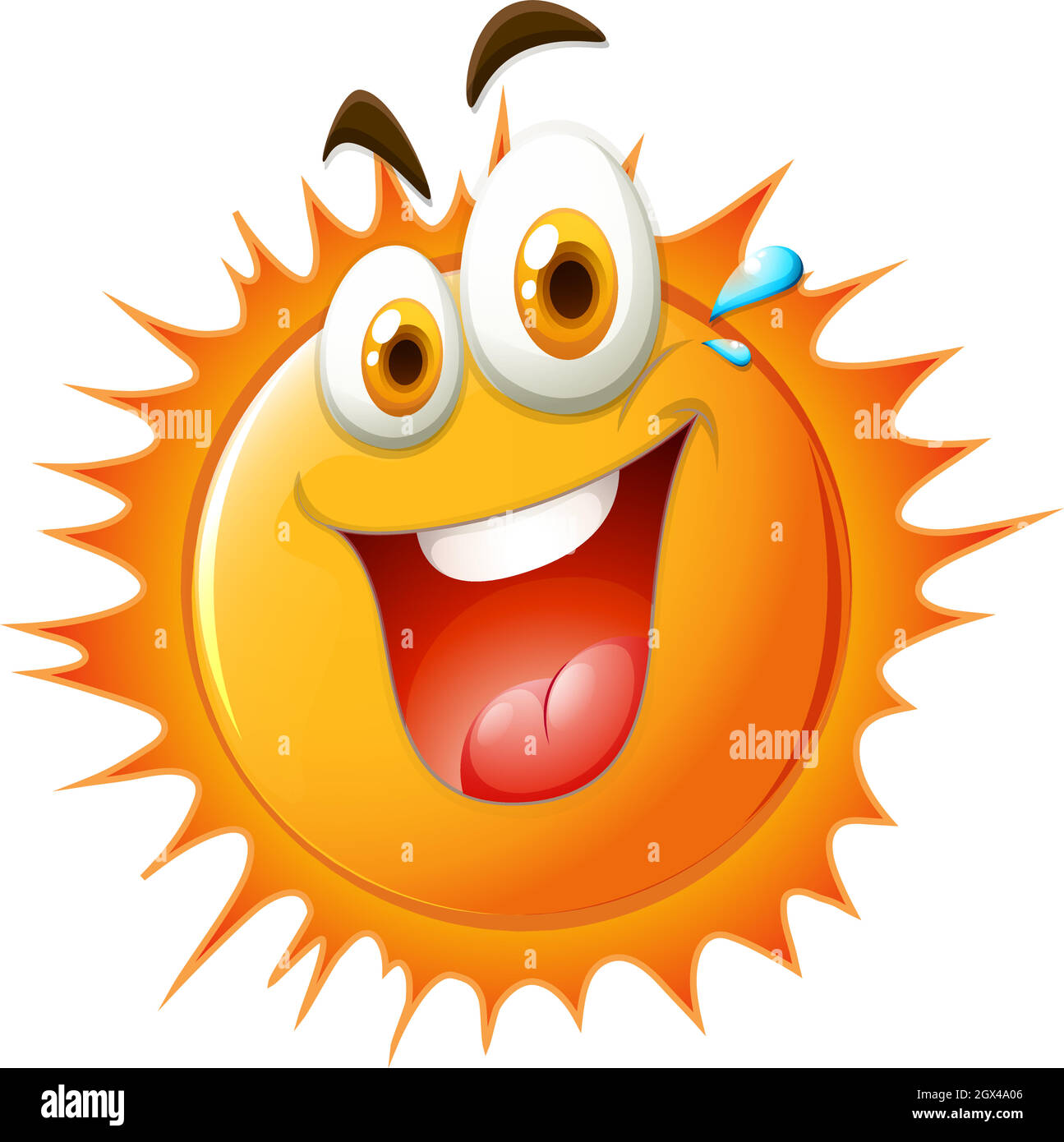 Bright sun with happy face Stock Vector Image & Art - Alamy