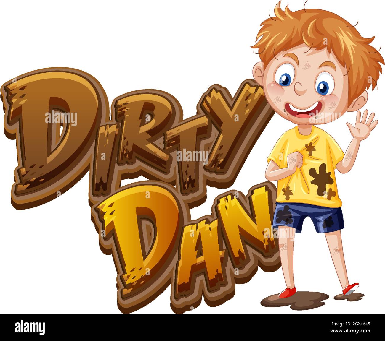 Dirty Dan logo text design with dirty boy illustration Stock Vector ...