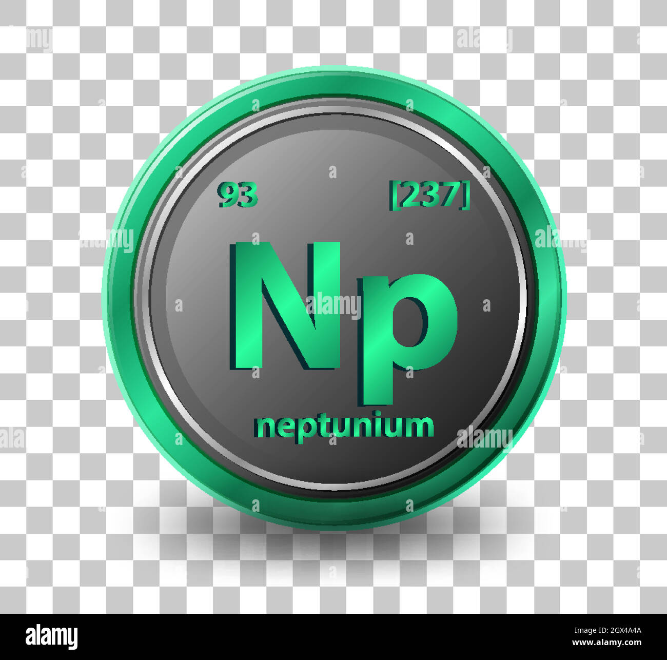 Neptunium chemical element. Chemical symbol with atomic number and ...
