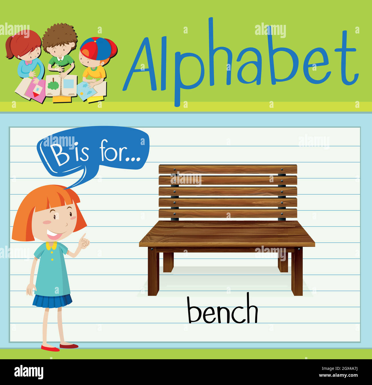 Flashcard letter B is for bench Stock Vector Image & Art - Alamy
