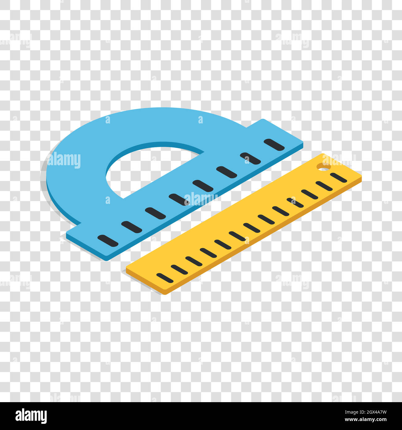 Protractor and ruler isometric icon Stock Vector Image & Art - Alamy