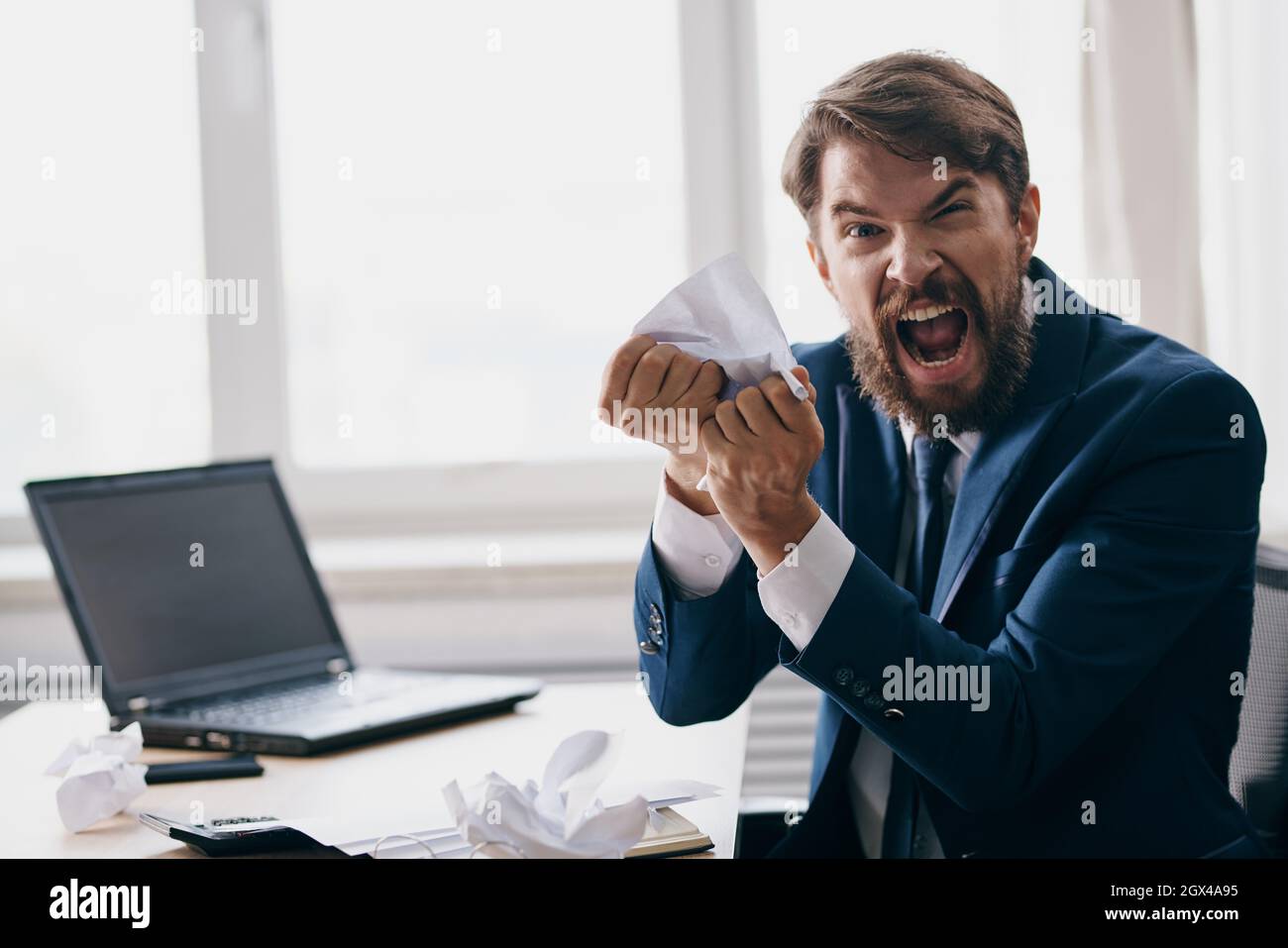 Mad person in front of computer hi-res stock photography and images - Alamy