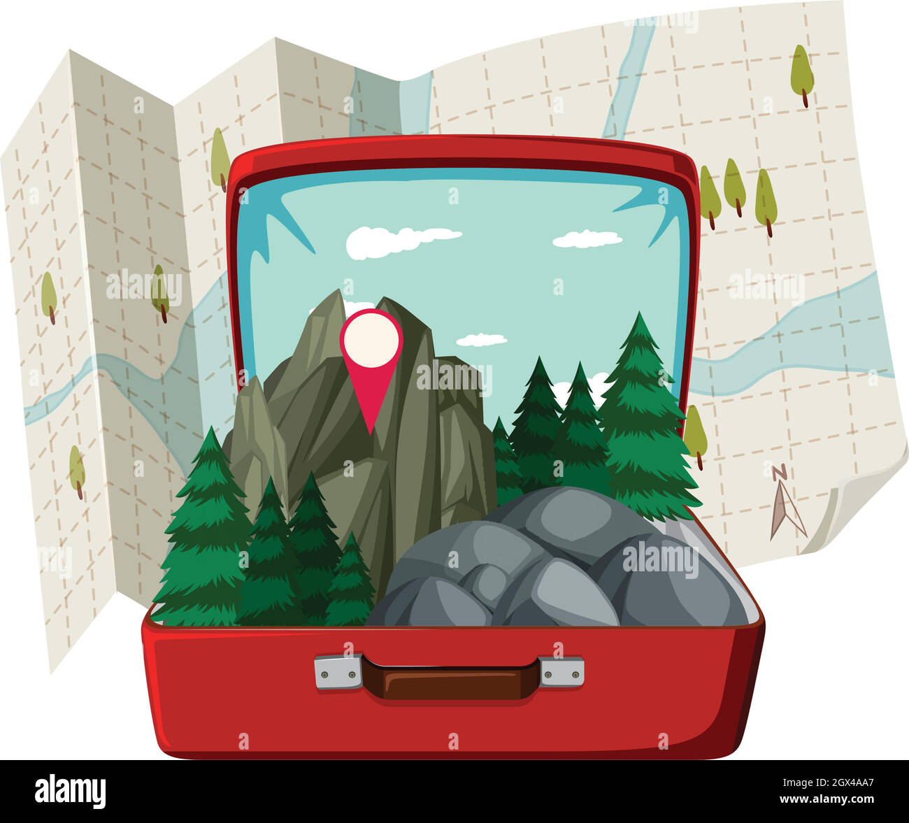 Forest road in rural Stock Vector Images - Alamy