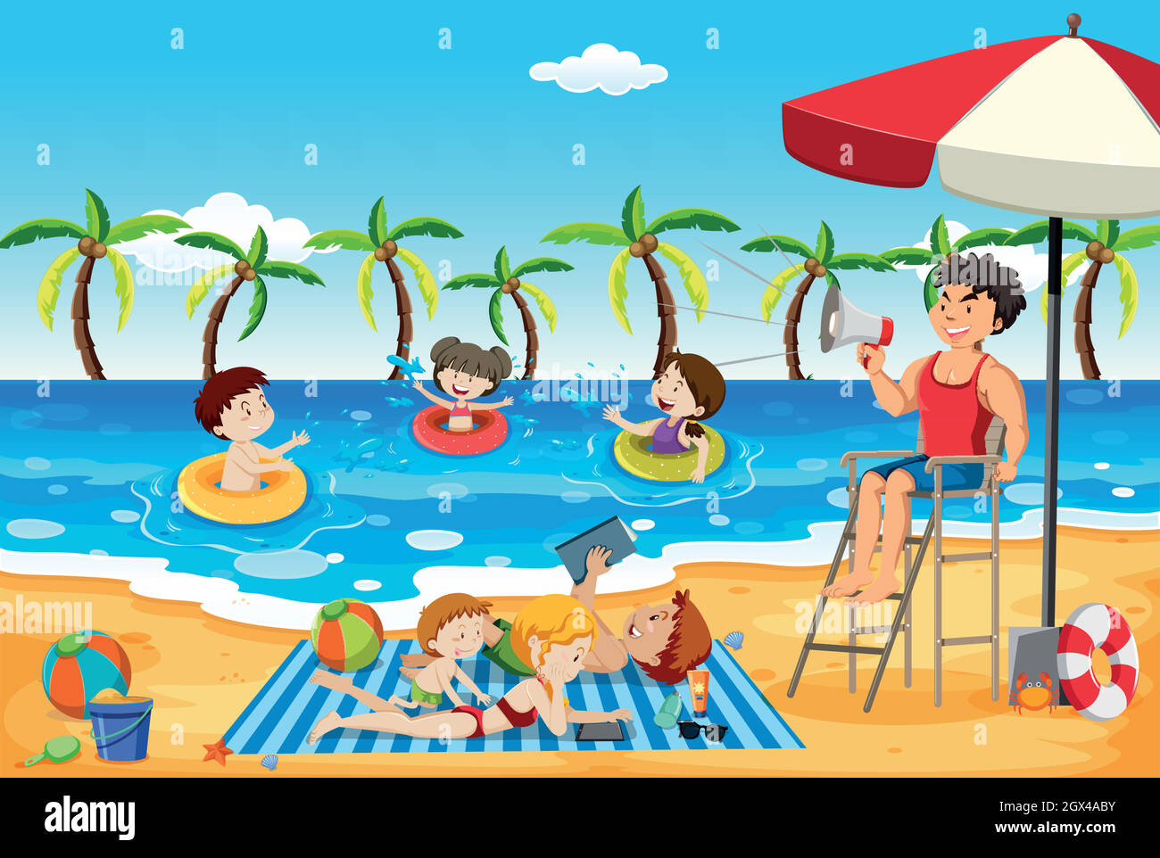 Tropical paradise beach in Stock Vector Images - Alamy