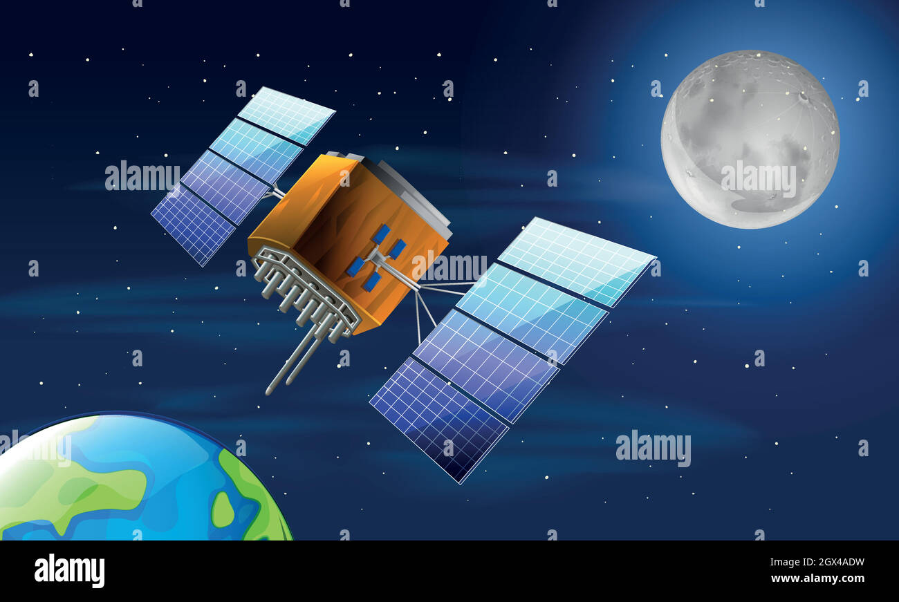 Satellite in orbit Stock Vector Images - Alamy