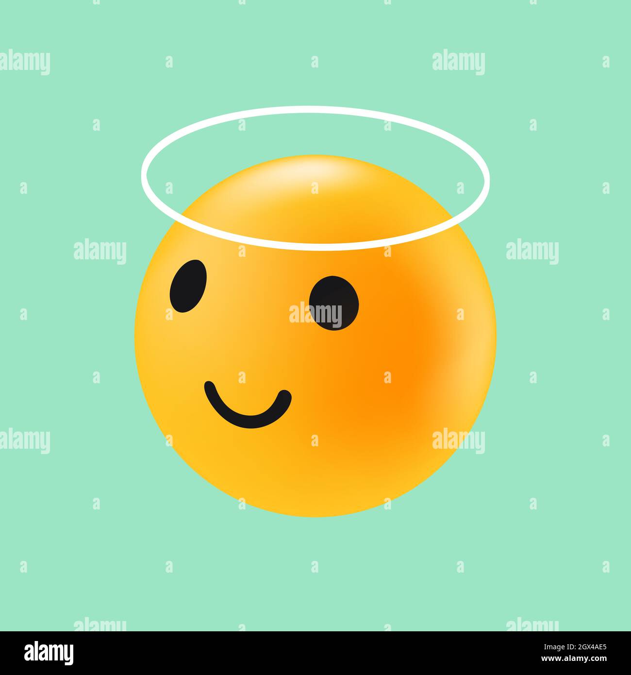 Angel Emotion Face. Kind Reaction in Social Media. Isolated Smiling ...