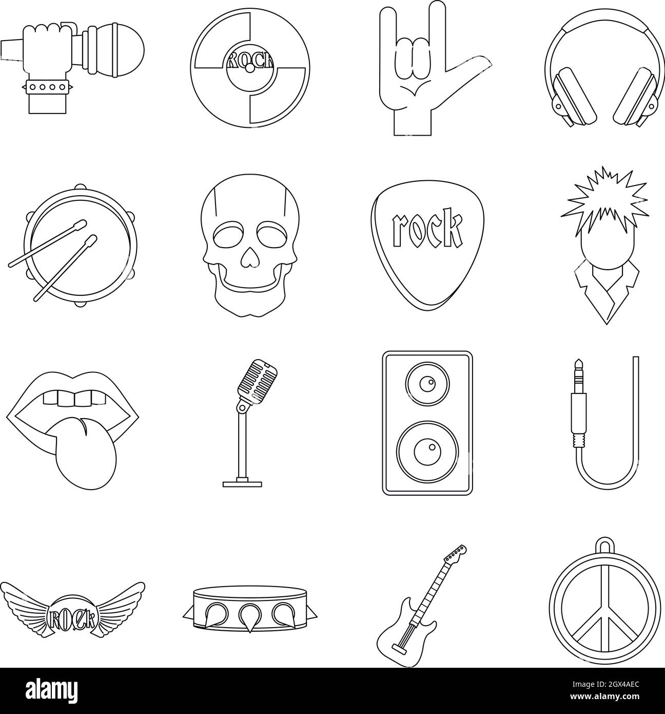 Rock emblem icon outline Cut Out Stock Images & Pictures - Alamy