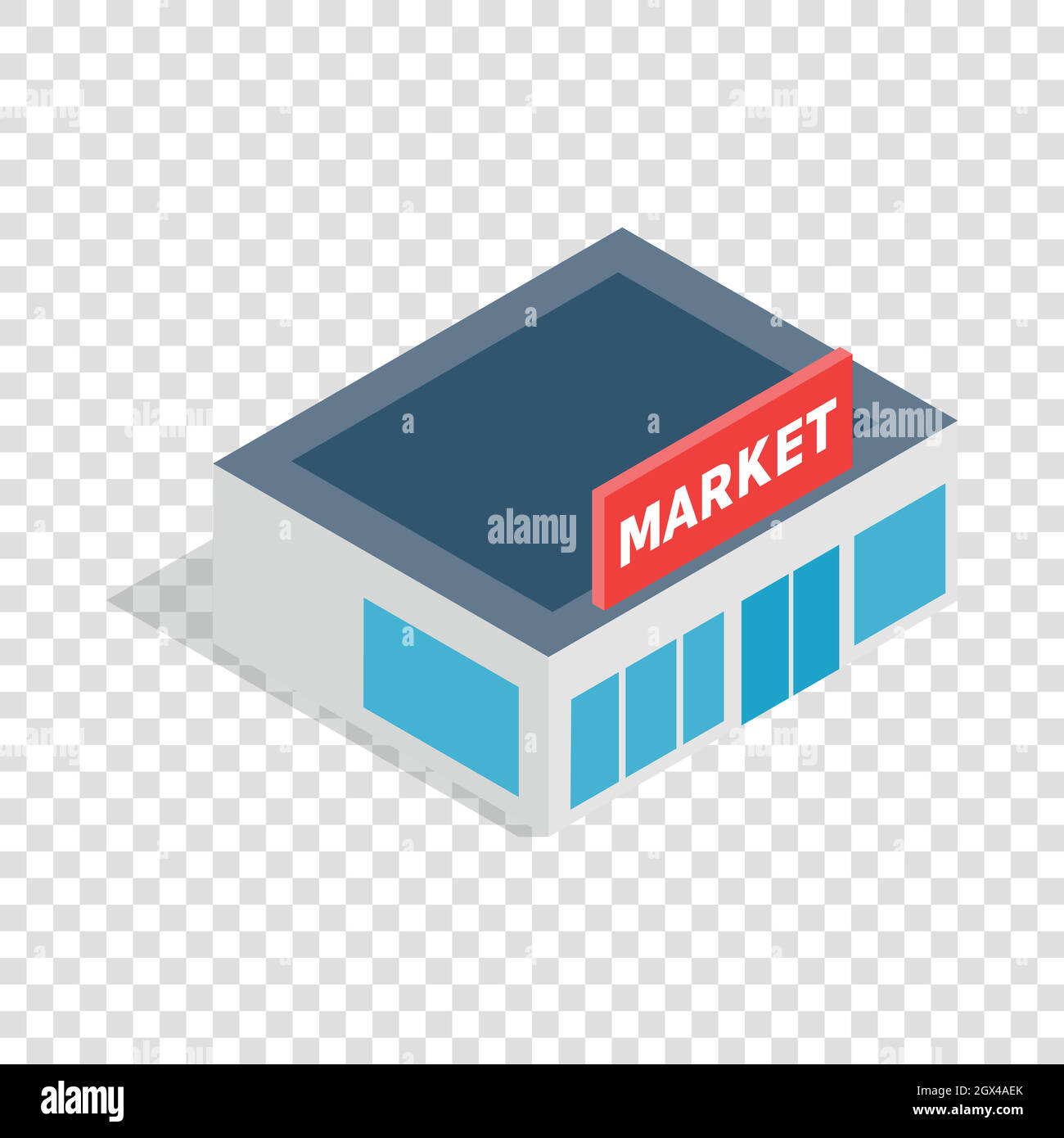 Supermarket building isometric icon Stock Vector Image & Art - Alamy