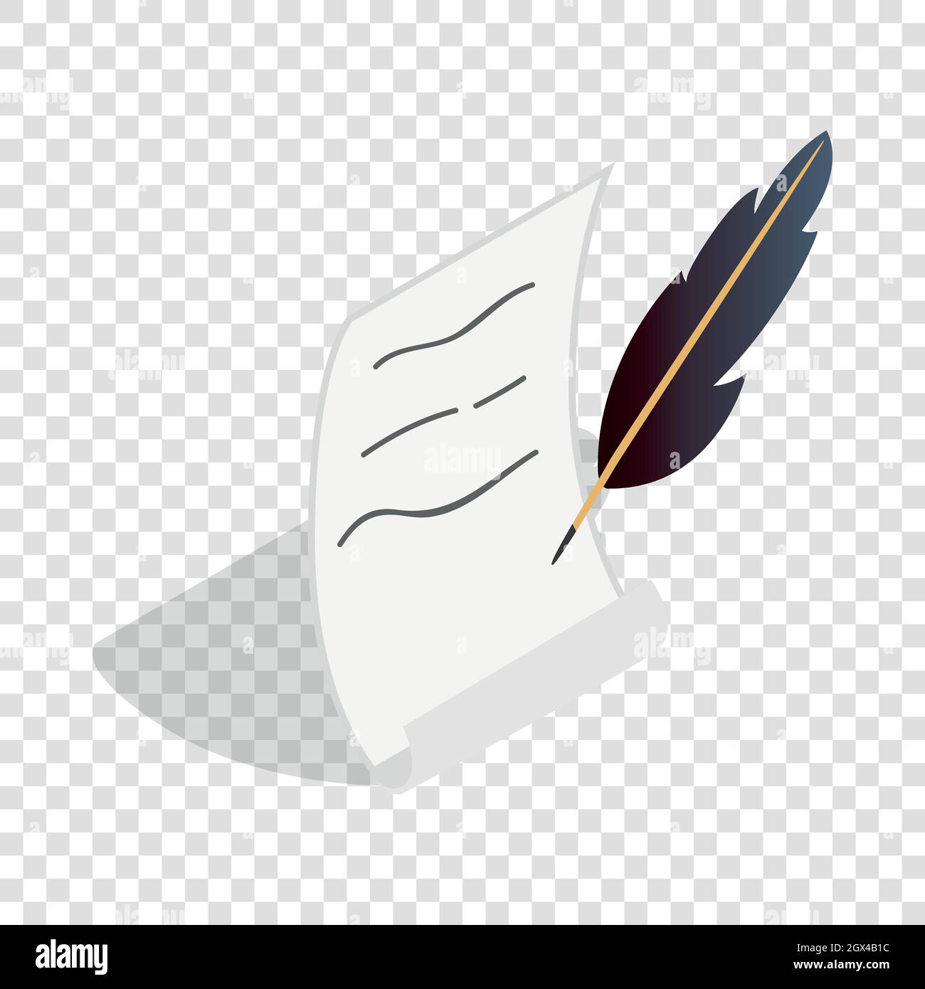 Quill pen scroll inkwell Stock Vector Images - Alamy