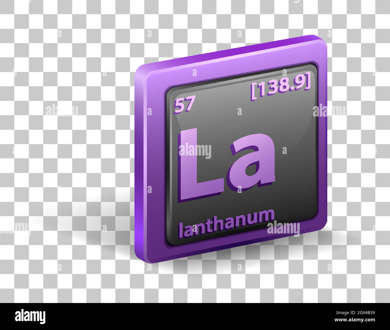 Lanthanum chemical element. Chemical symbol with atomic number and ...