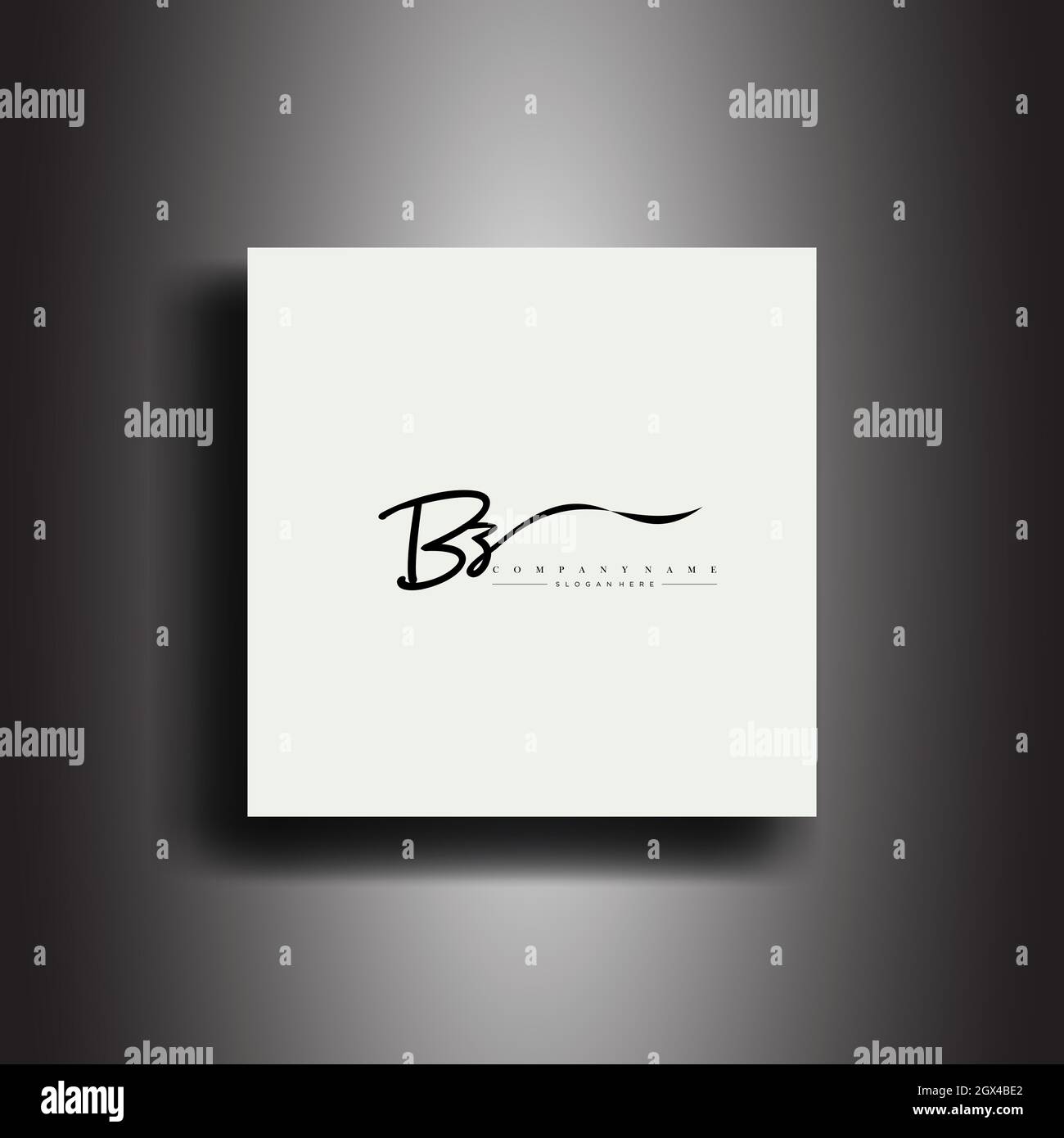 BZ Signature style monogram.Calligraphic lettering icon and handwriting ...