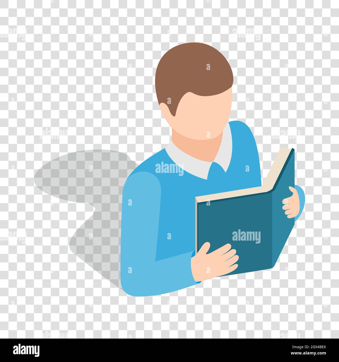 Student reading a book isometric icon Stock Vector Image & Art - Alamy