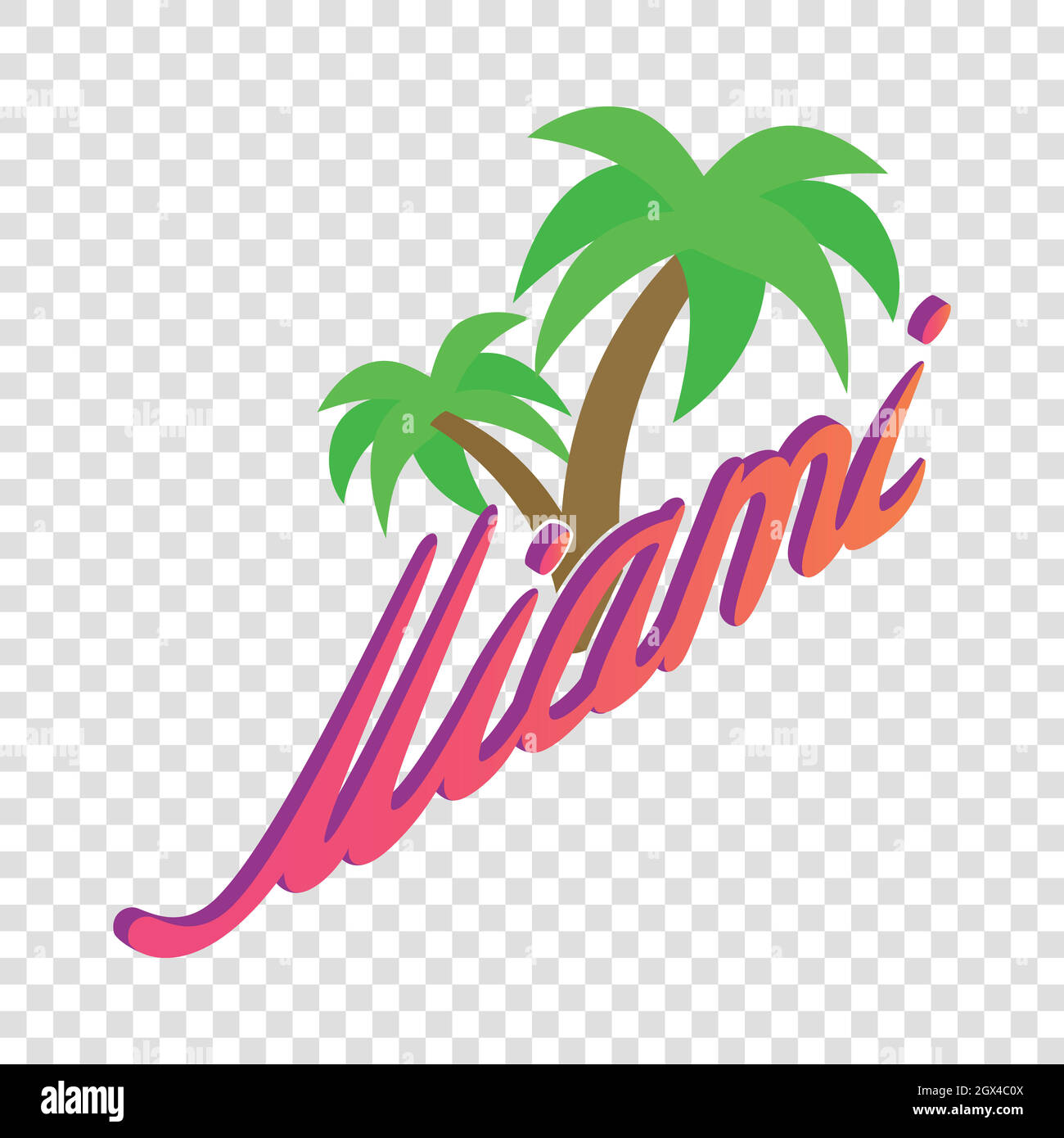 Miami beach palm trees florida Stock Vector Images - Alamy