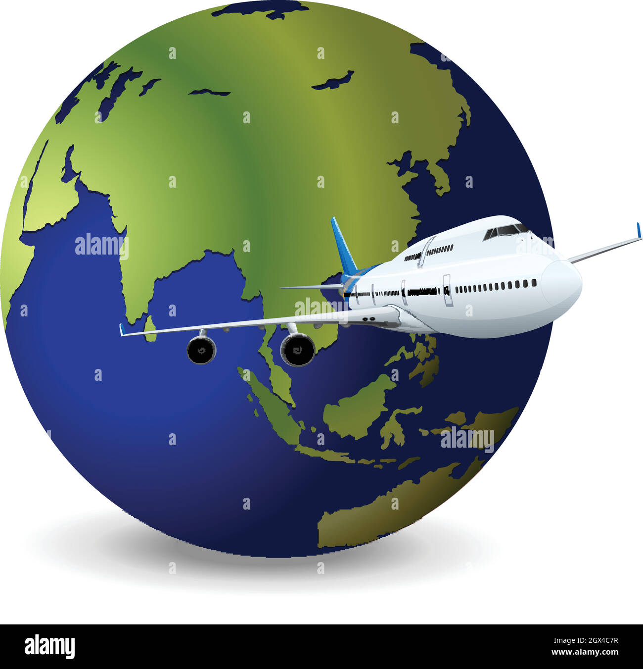 Earth globe and airplane Stock Vector Image & Art - Alamy