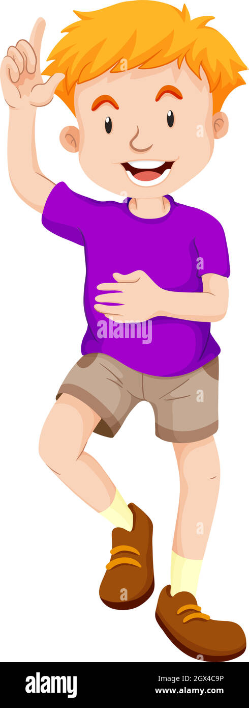 Little boy in purple shirt Stock Vector Image & Art - Alamy