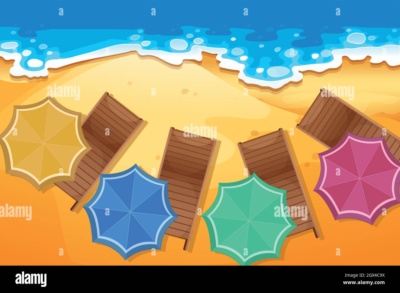 Beach view on summer Stock Vector Images - Alamy