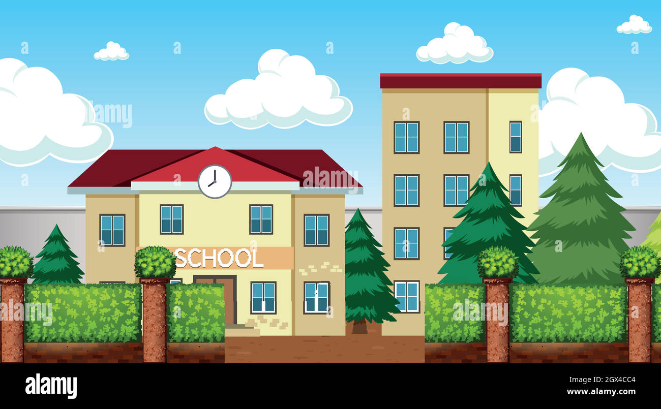 A school building scene Stock Vector Image & Art - Alamy