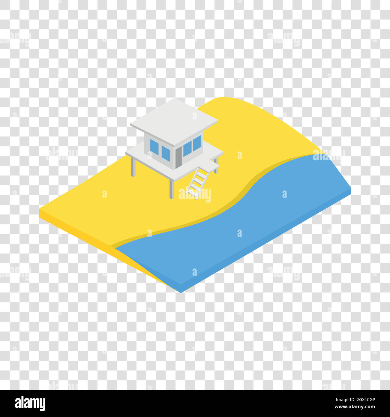 Beach with lifeguard tower isometric icon Stock Vector Image & Art - Alamy