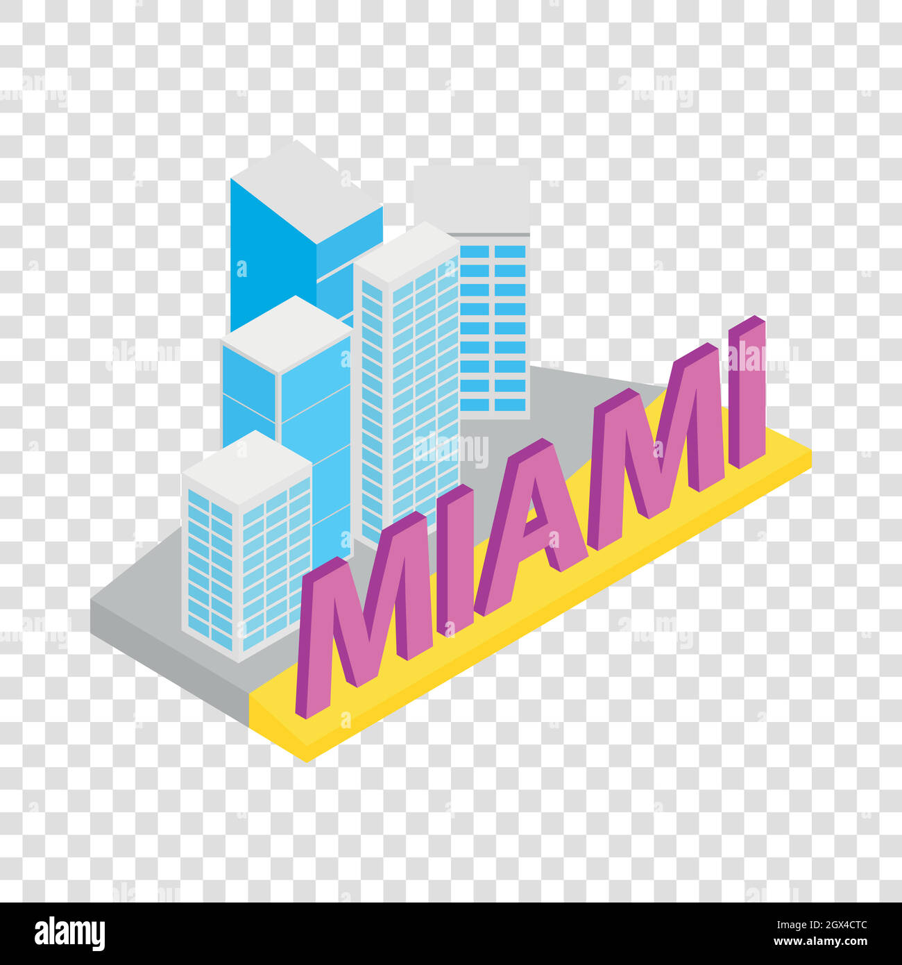 Miami city skyline panorama urban Stock Vector Images - Alamy