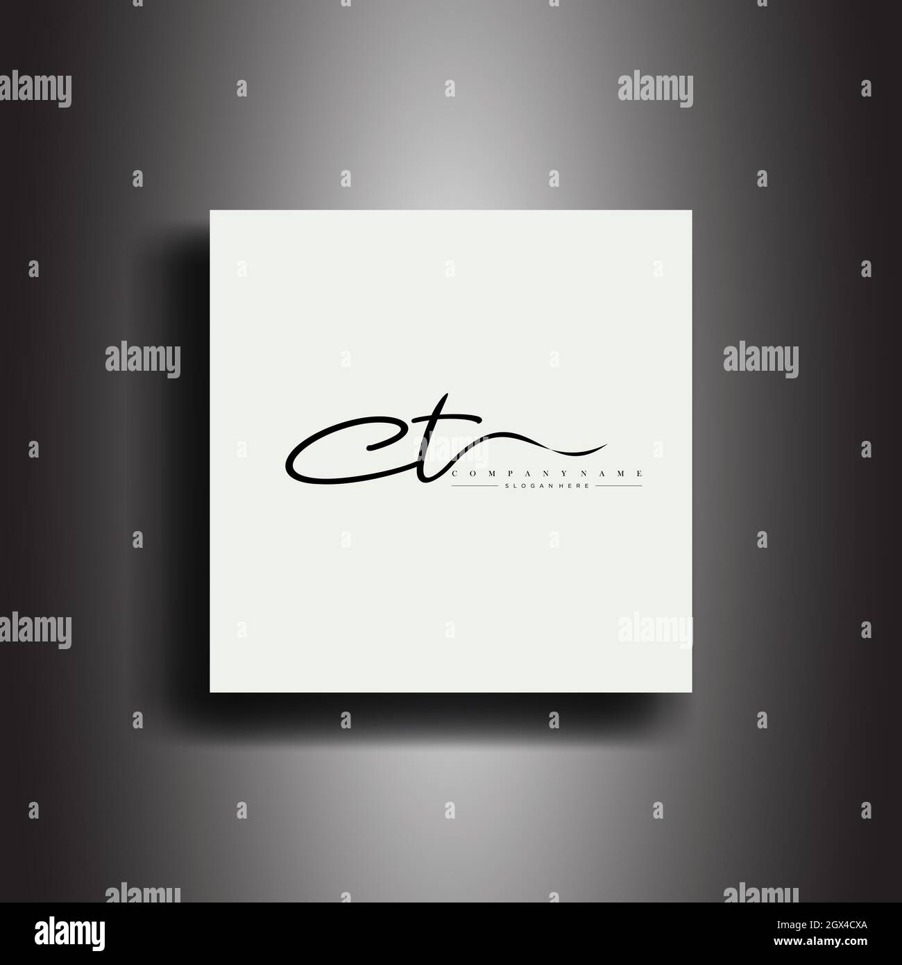 CT Signature style monogram.Calligraphic lettering icon and handwriting ...
