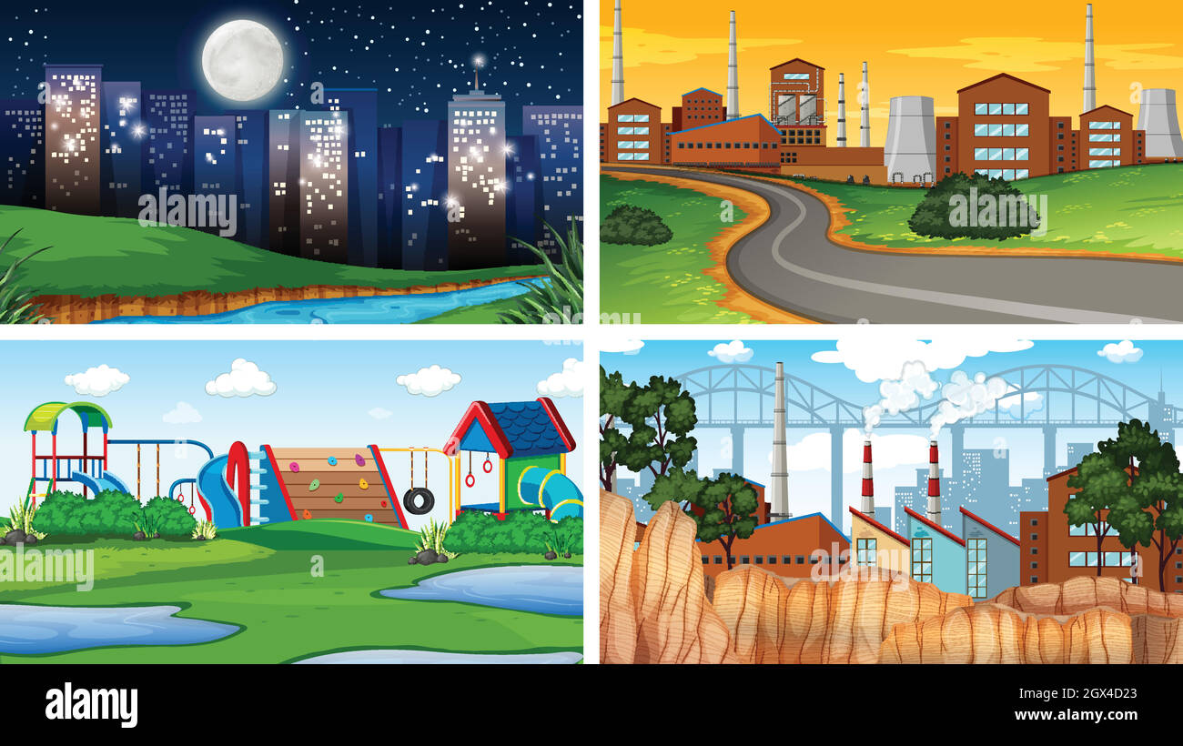 Set of different background scenes Stock Vector Image & Art - Alamy