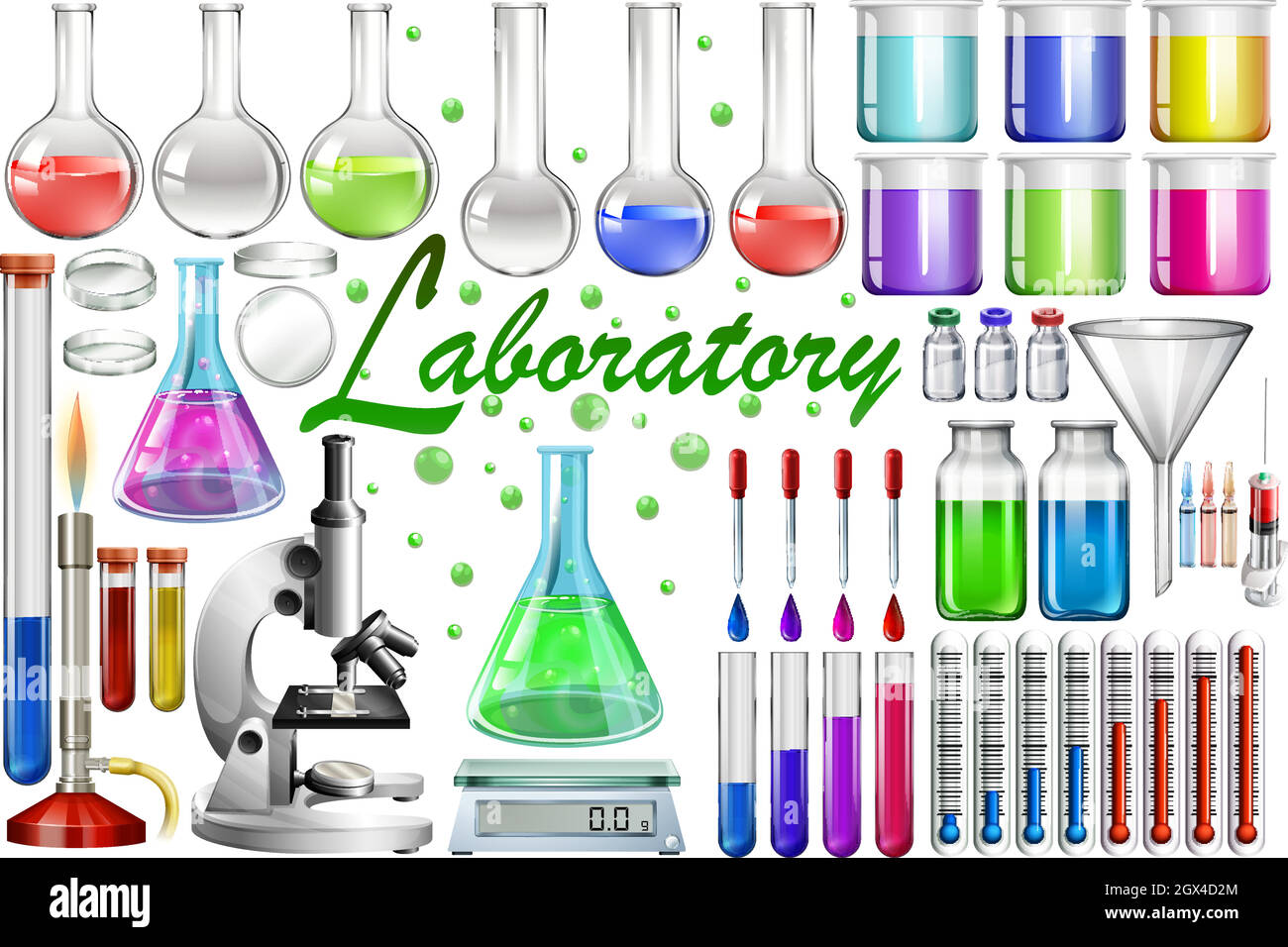 Laboratory microscope test tubes Cut Out Stock Images & Pictures - Alamy