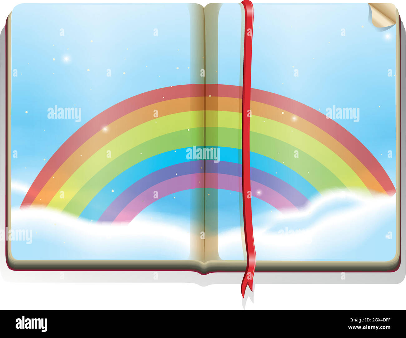 Scene with rainbow in the book Stock Vector Image & Art - Alamy