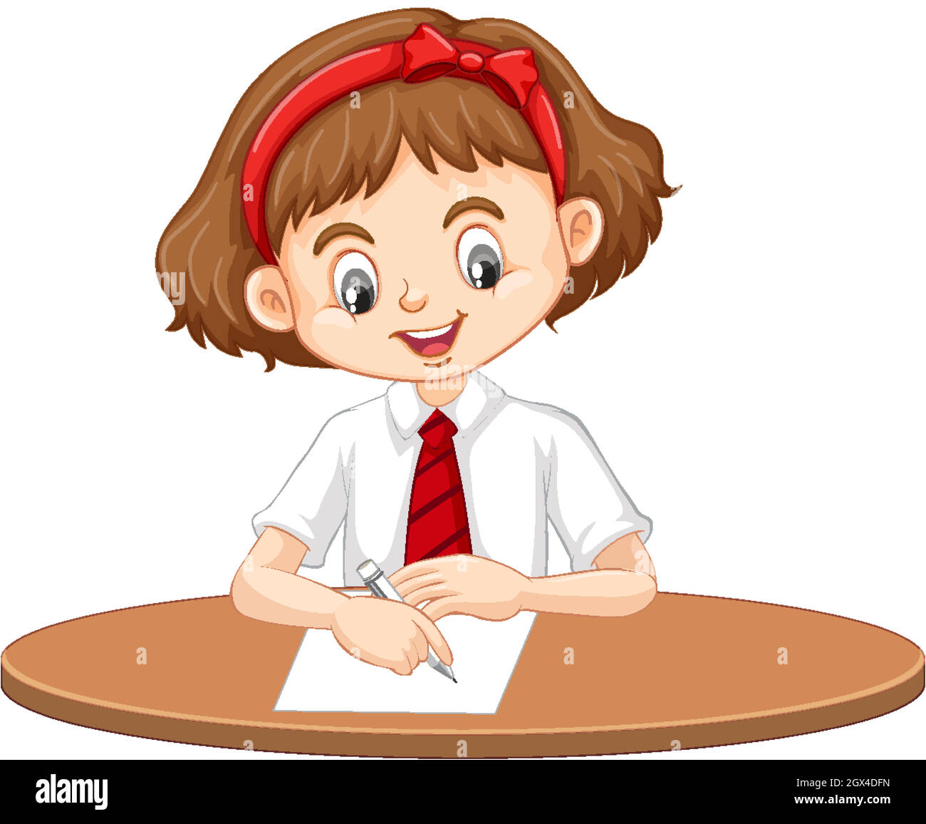 Woman writing letter happy Stock Vector Images - Alamy