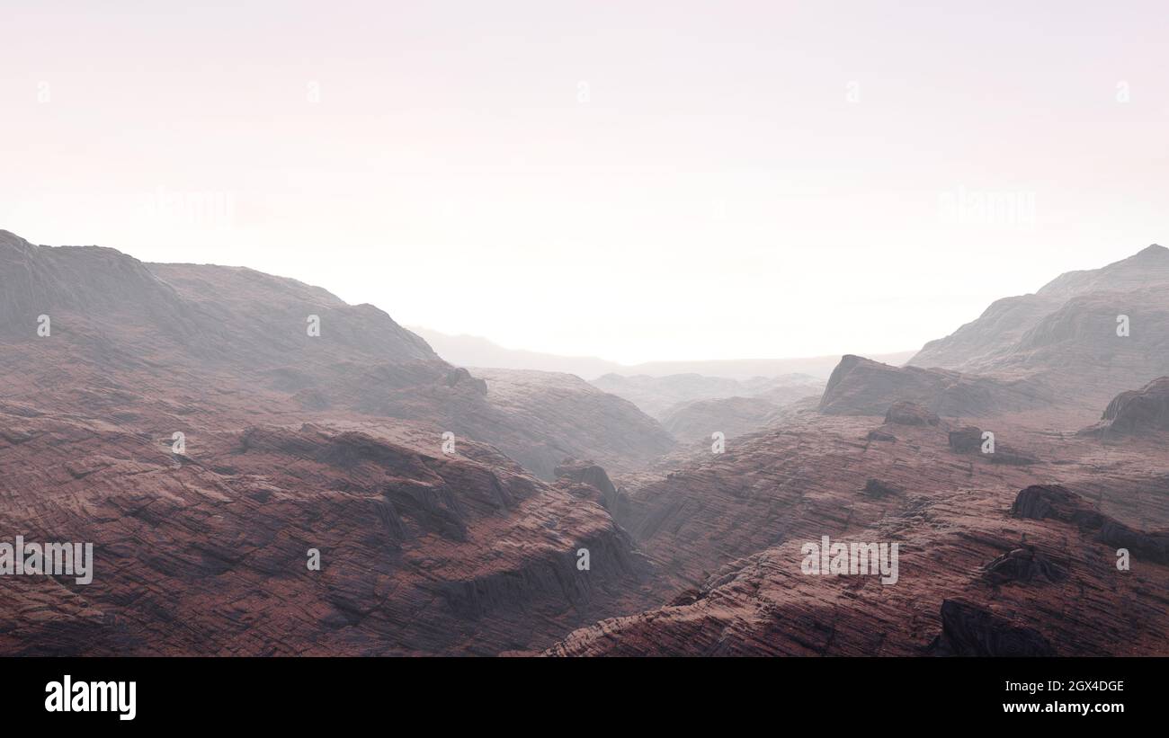 Mist covered desert landscape hi-res stock photography and images - Alamy