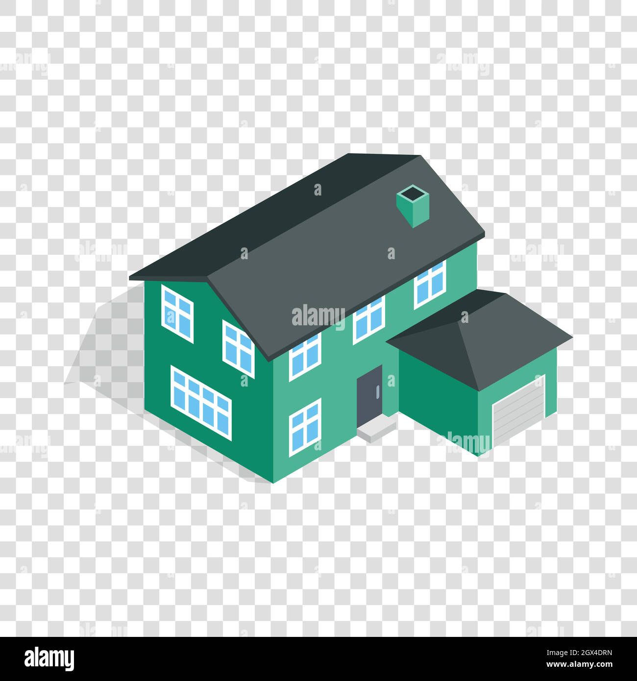 Two storey house with garage isometric icon Stock Vector Image & Art ...