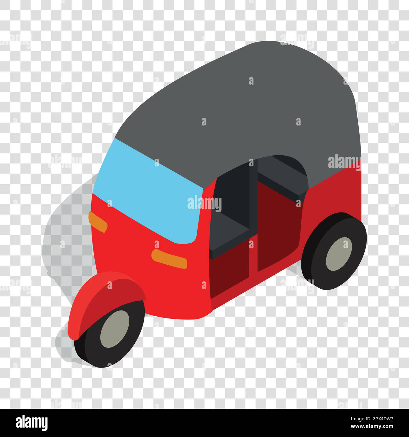 Red tuk tuk isometric icon Stock Vector Image & Art - Alamy