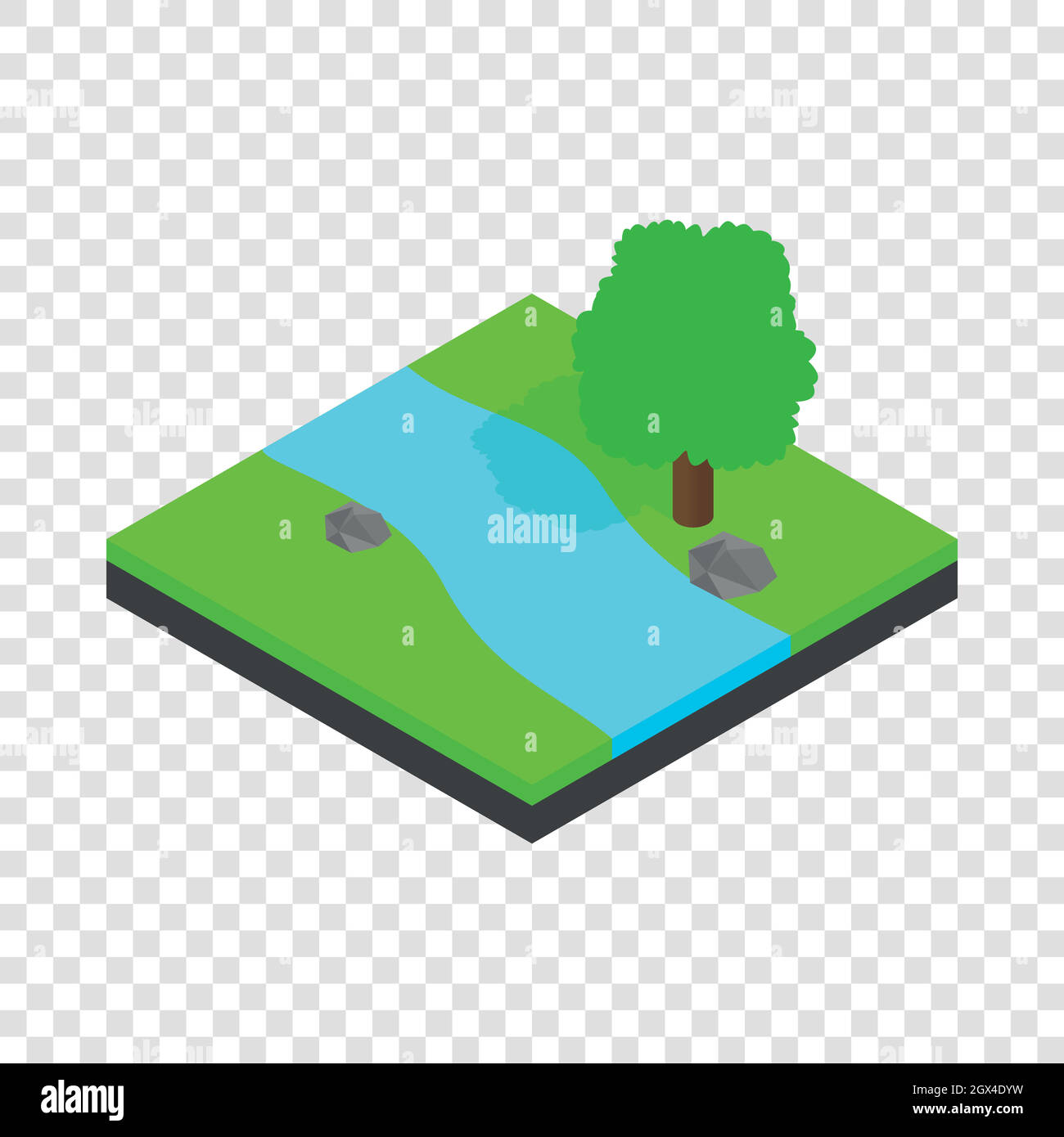 River landscape isometric icon Stock Vector Image & Art - Alamy