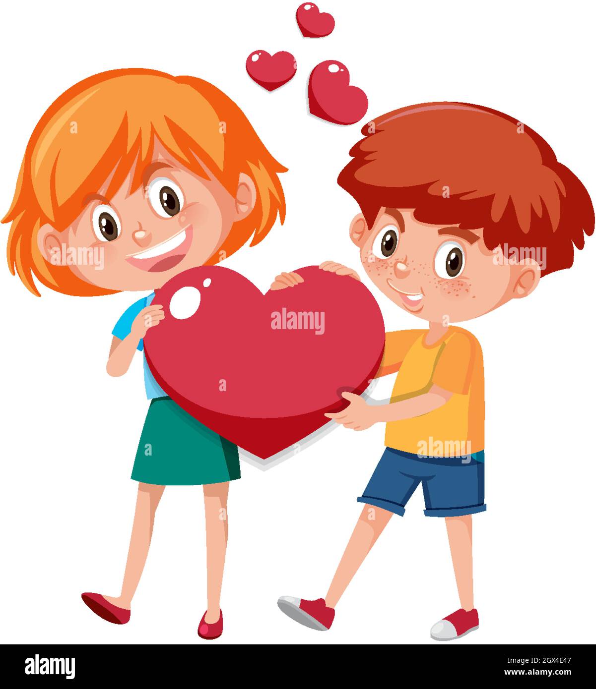 Kid holding heart on white background illustration Stock Vector Image ...